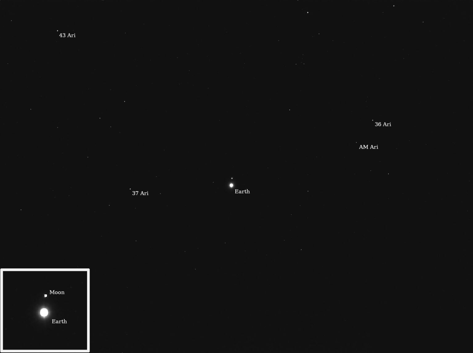 Sonda Psyche da Nasa captura imagem da Terra e da Lua a 290 milhões de ...